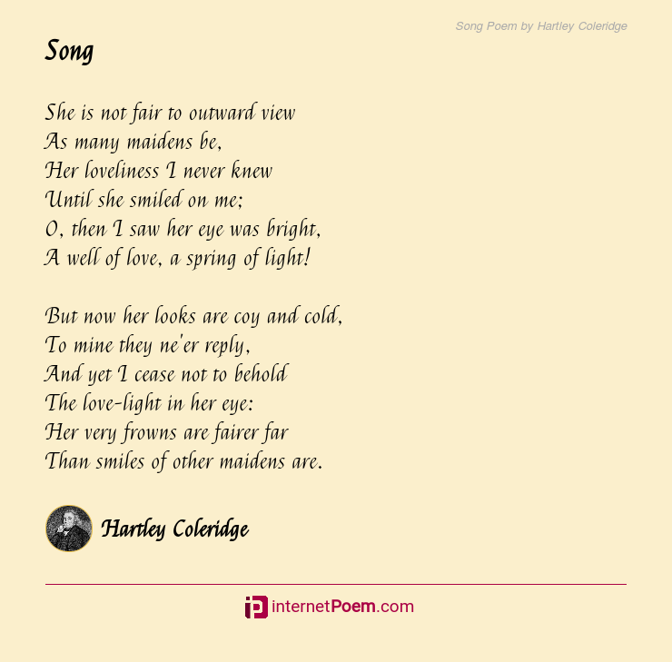 Song Poem by Hartley Coleridge
