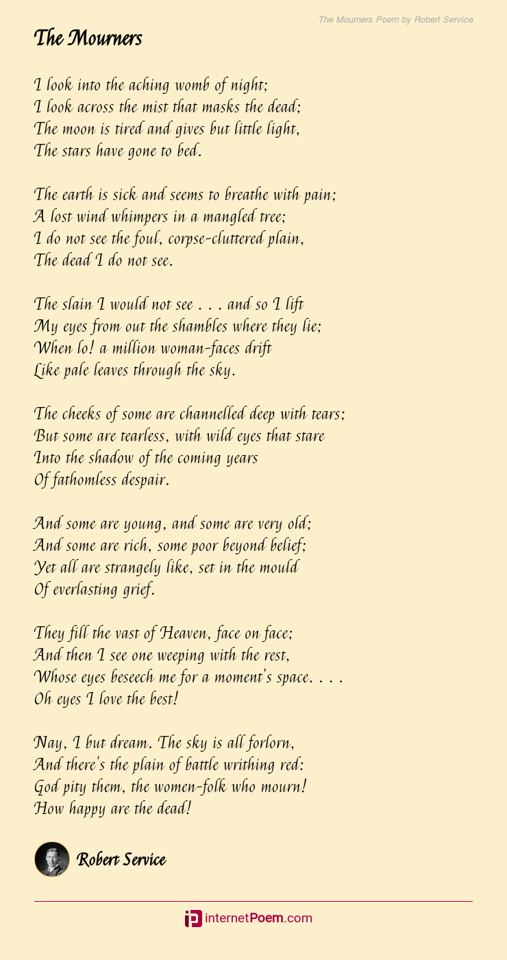 The Mourners Poem by Robert Service