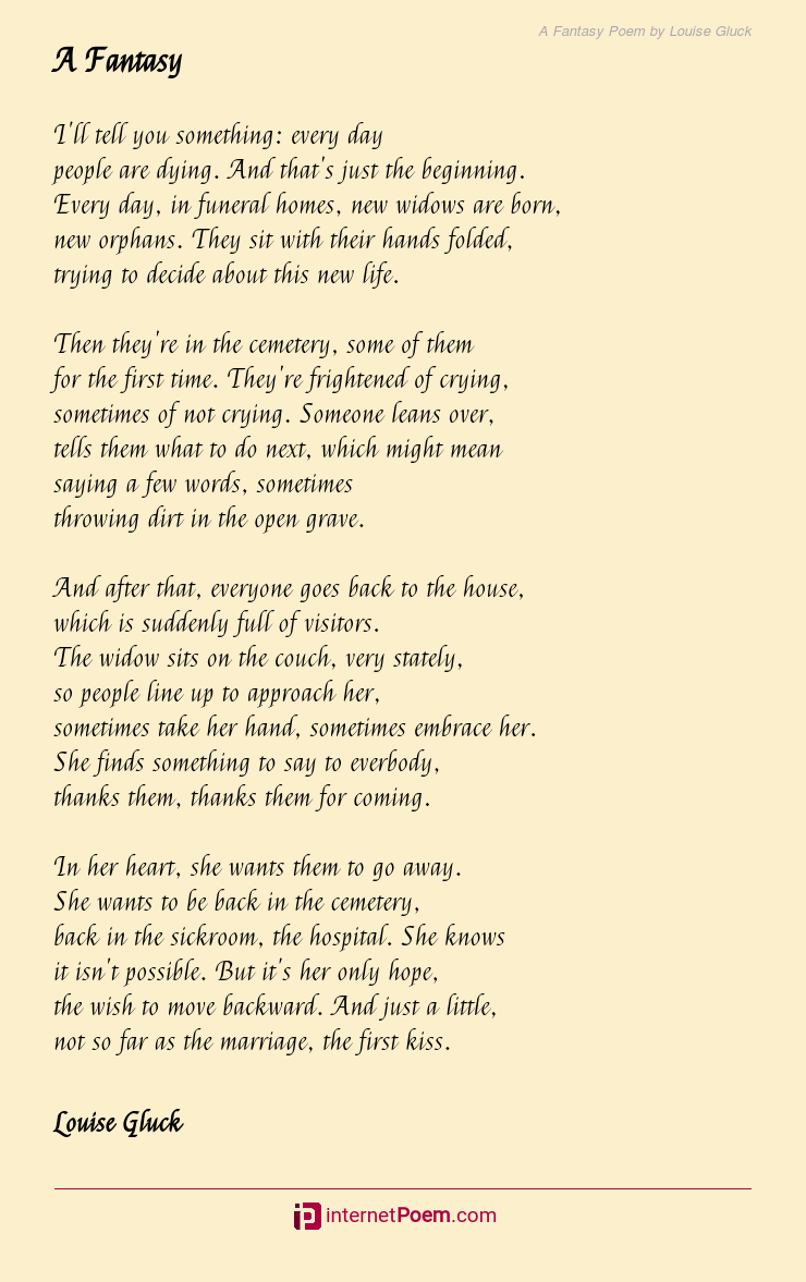 A Fantasy Poem by Louise Gluck