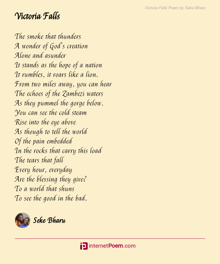 Victoria Falls Poem by Seke Bharu
