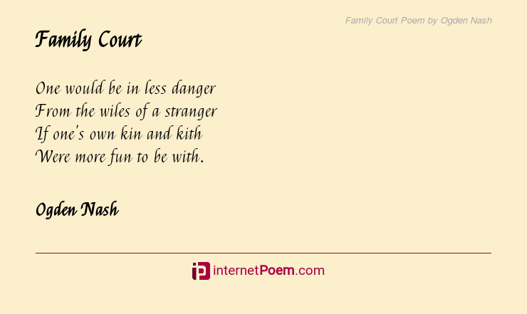 Family Court Poem by Ogden Nash