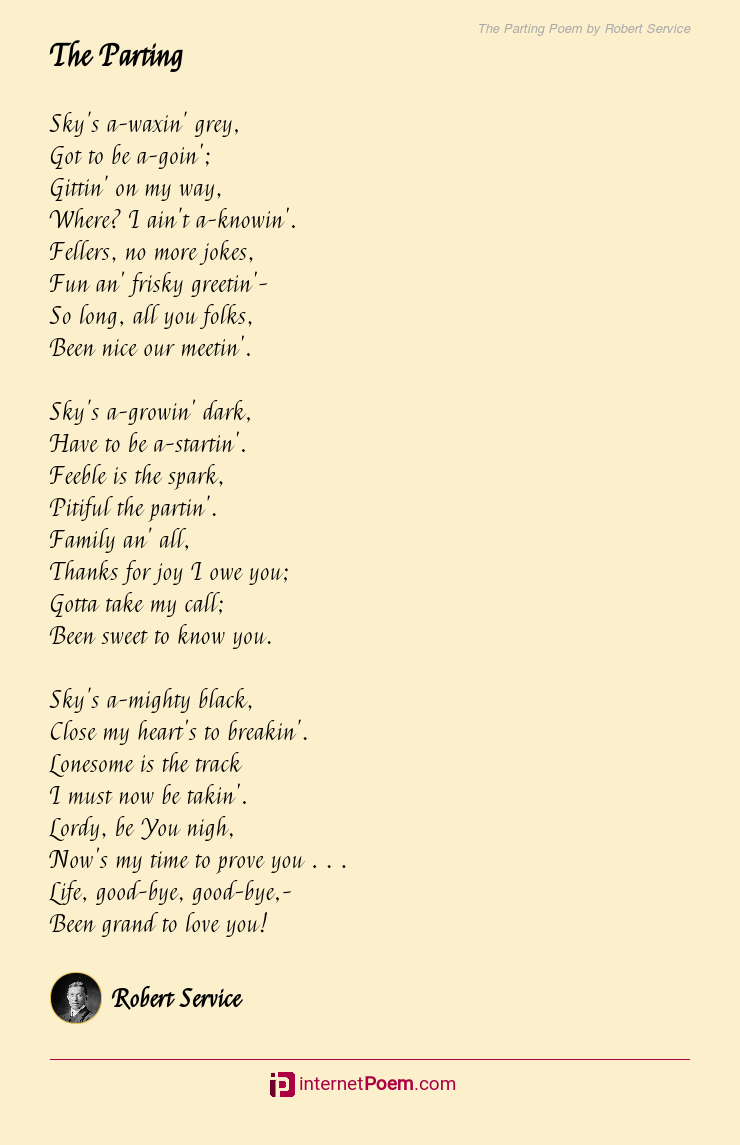 The Parting Poem by Robert Service