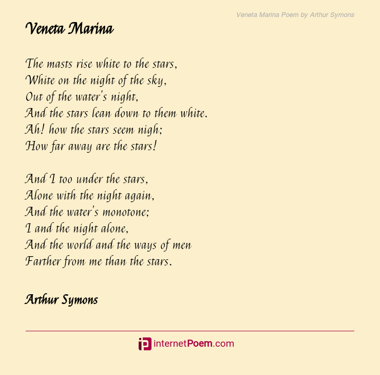 Veneta Marina Poem by Arthur Symons