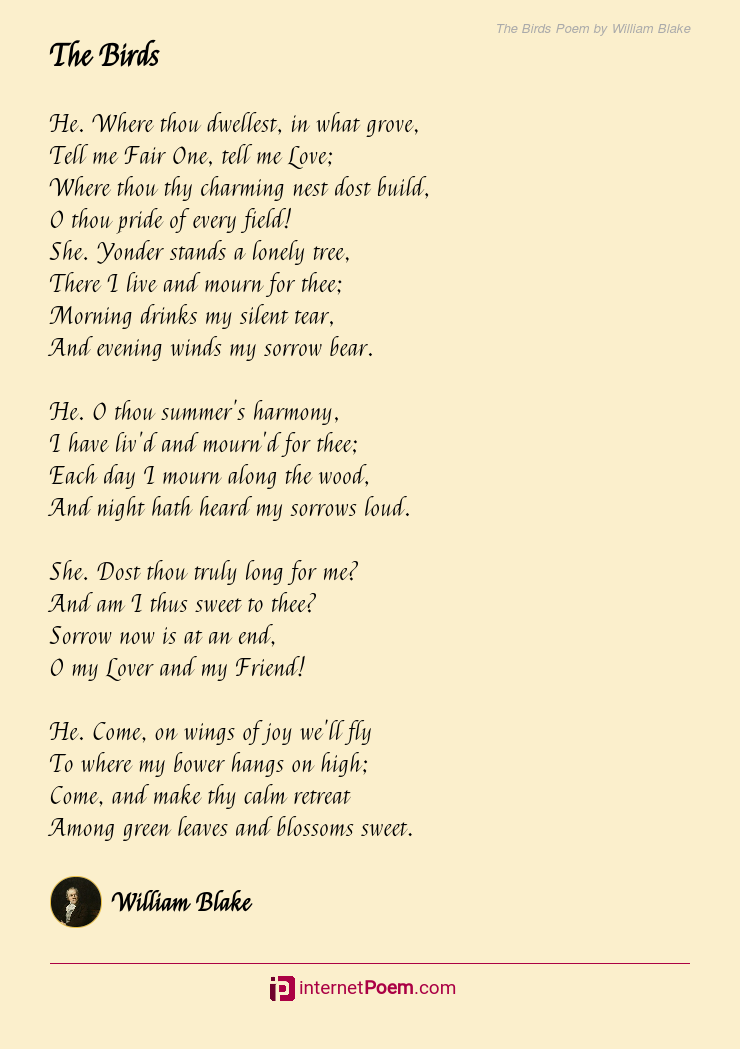 The Birds Poem by William Blake