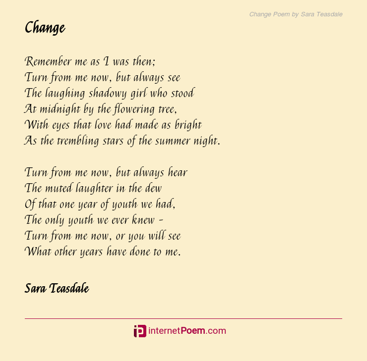 Change Poem by Sara Teasdale