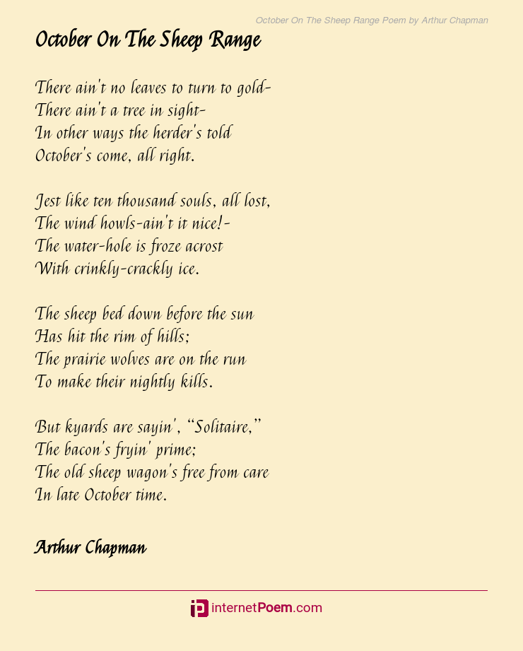October On The Sheep Range Poem by Arthur Chapman