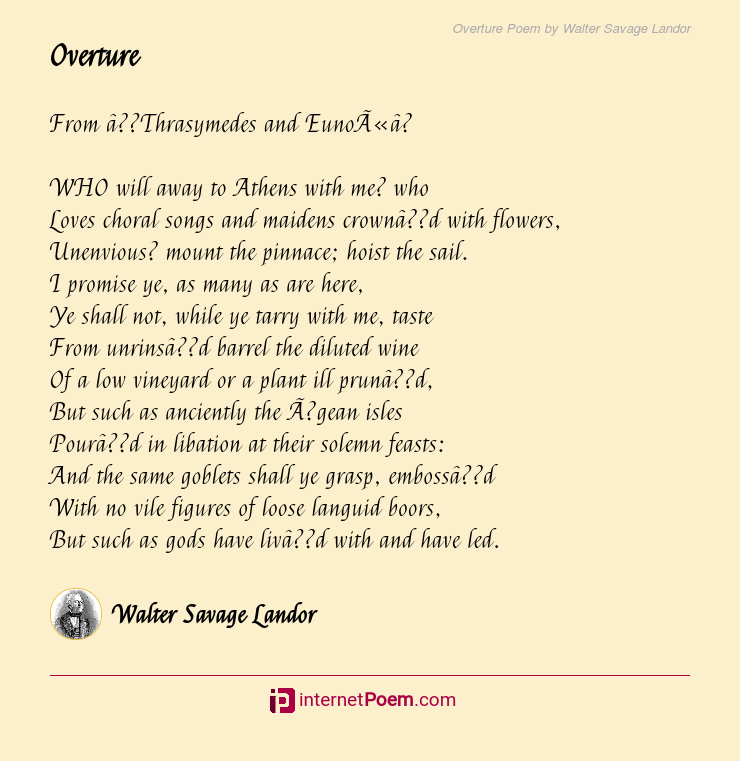 Overture Poem by Walter Savage Landor
