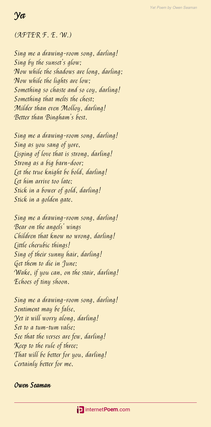Yet Poem by Owen Seaman