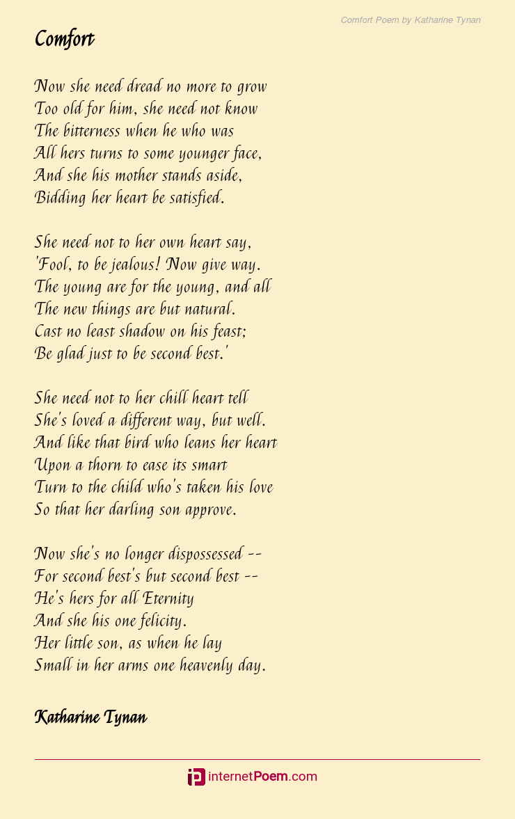 Comfort Poem by Katharine Tynan