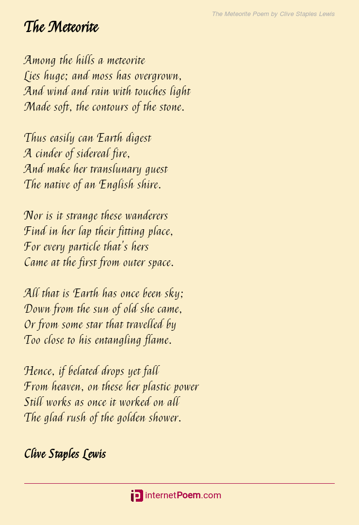The Meteorite Poem by Clive Staples Lewis