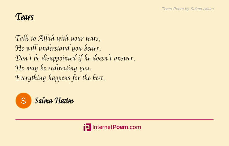 Tears Poem by Salma Hatim