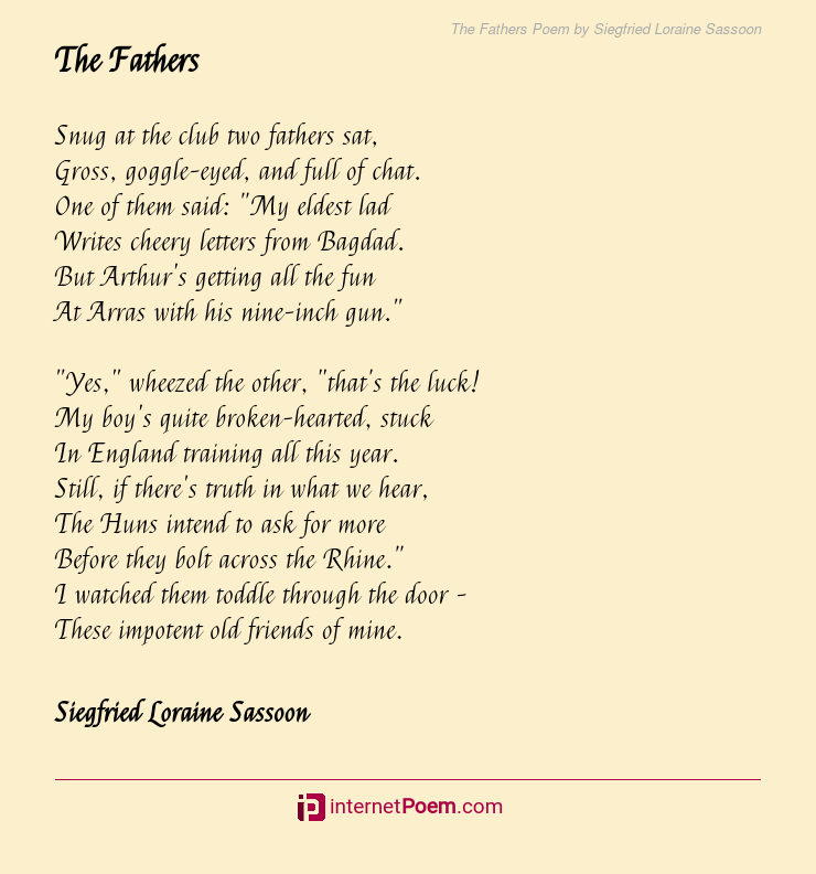 The Fathers Poem by Siegfried Loraine Sassoon