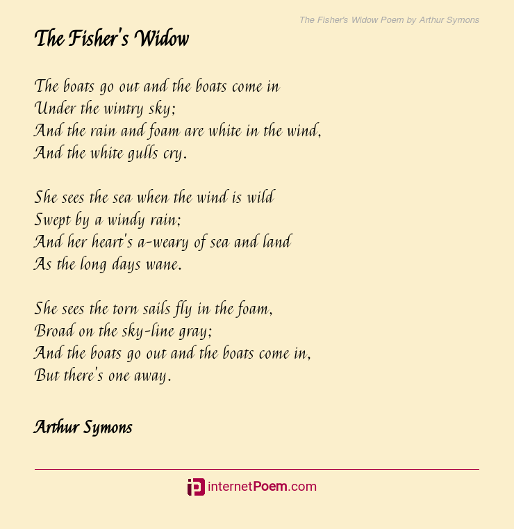 The Fisher's Widow Poem by Arthur Symons