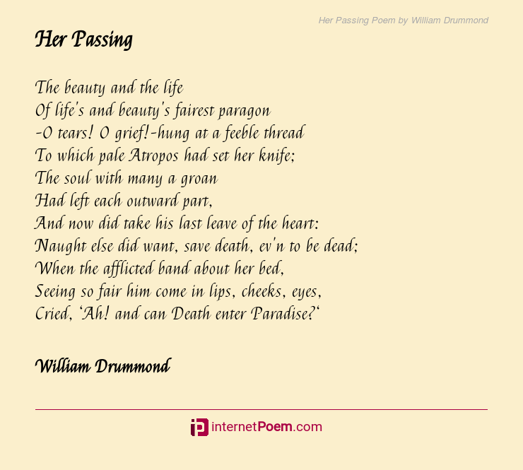 Her Passing Poem Rhyme Scheme