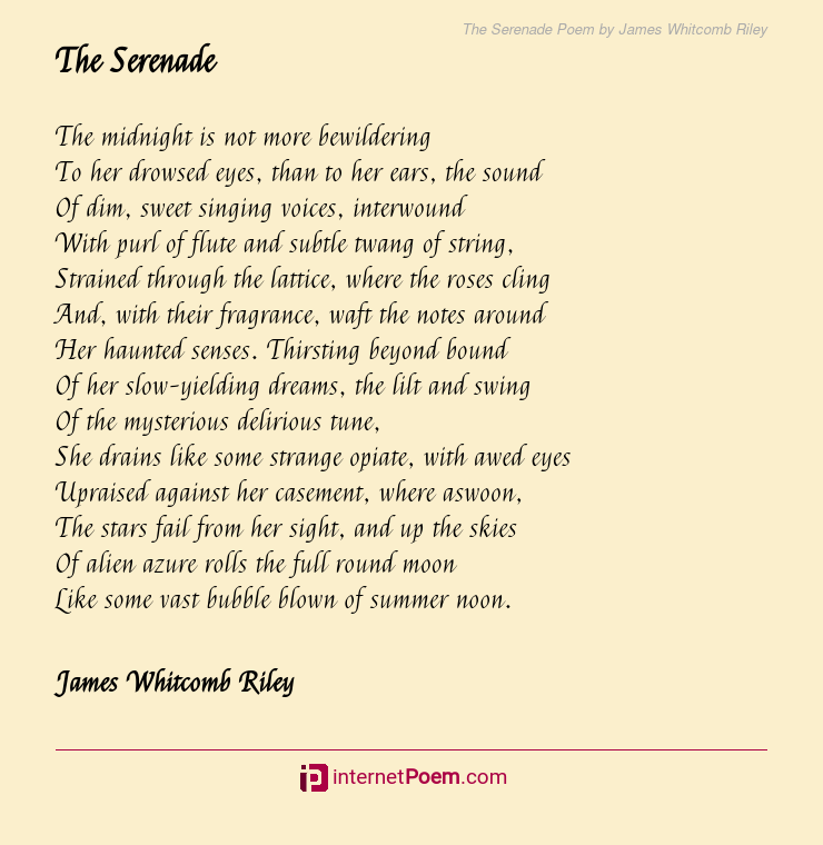 The Serenade Poem by James Whitcomb Riley
