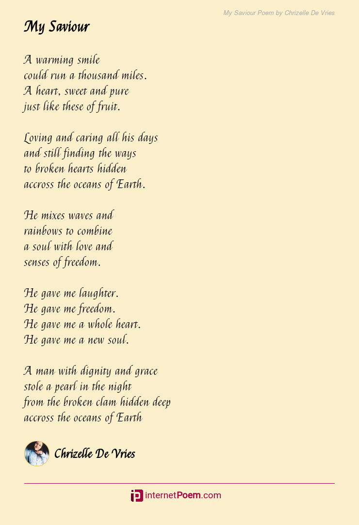 My Saviour Poem by Chrizelle De Vries