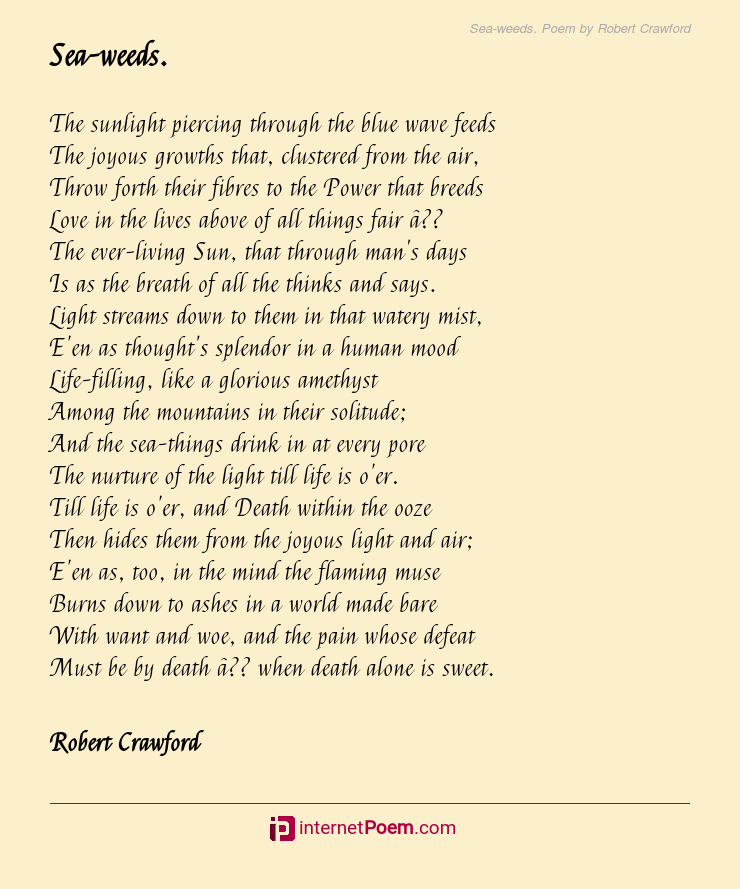 Sea-weeds. Poem by Robert Crawford