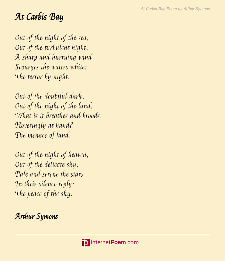 At Carbis Bay Poem by Arthur Symons
