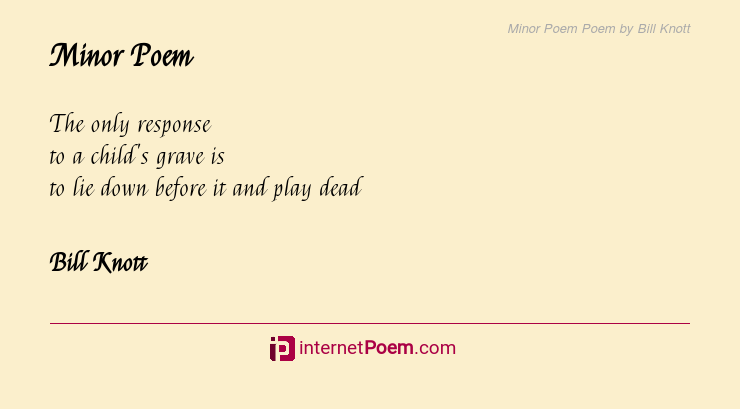 Minor Poem Poem by Bill Knott
