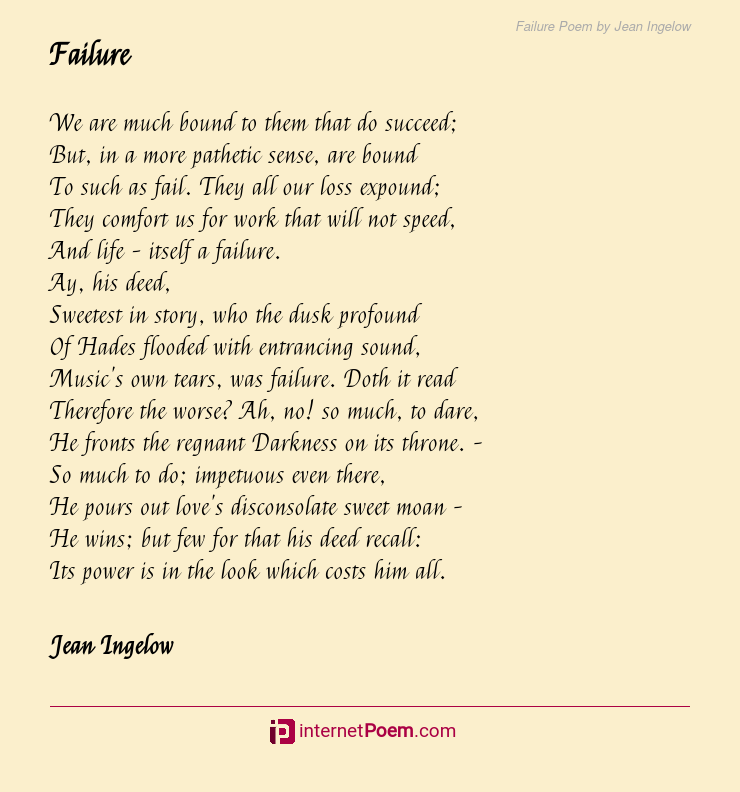 Failure Poem by Jean Ingelow