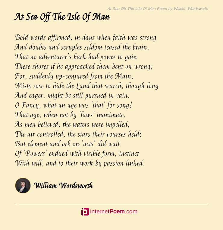 At Sea Off The Isle Of Man Poem by William Wordsworth