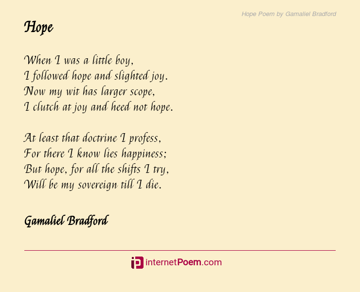 Hope Poem by Gamaliel Bradford