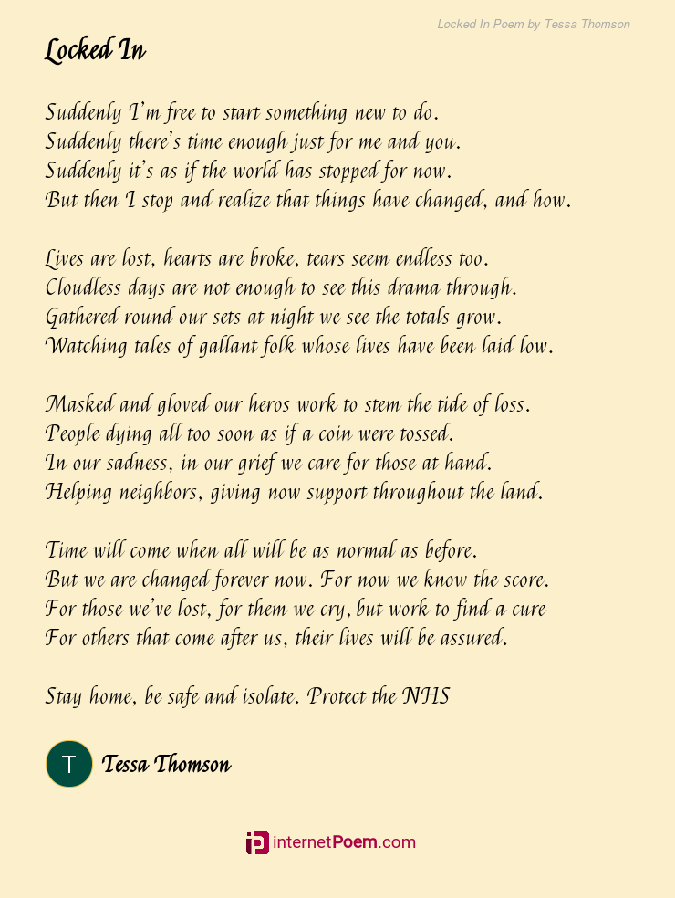 Locked In Poem by Tessa Thomson