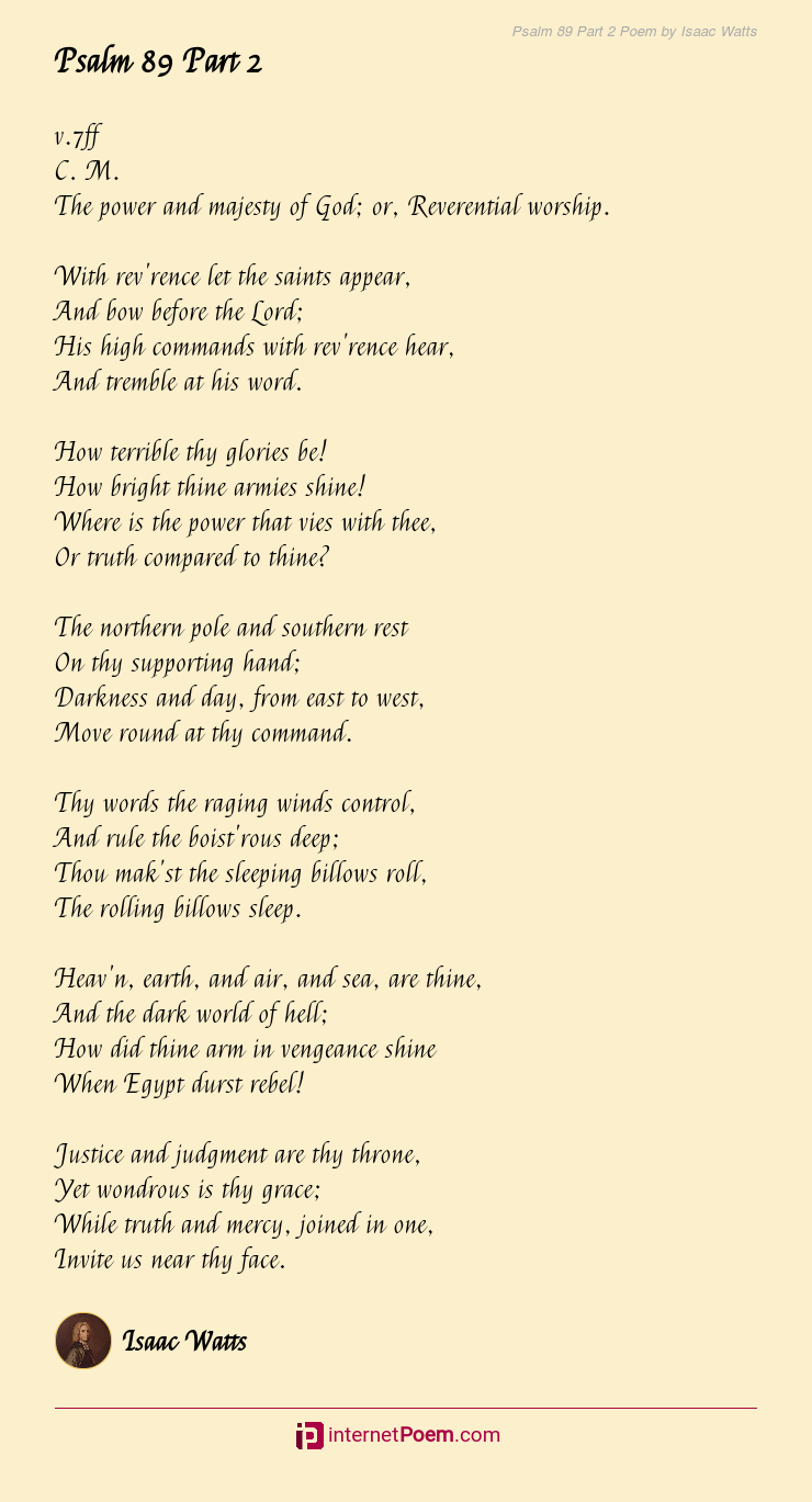 Psalm 89 Part 2 Poem by Isaac Watts