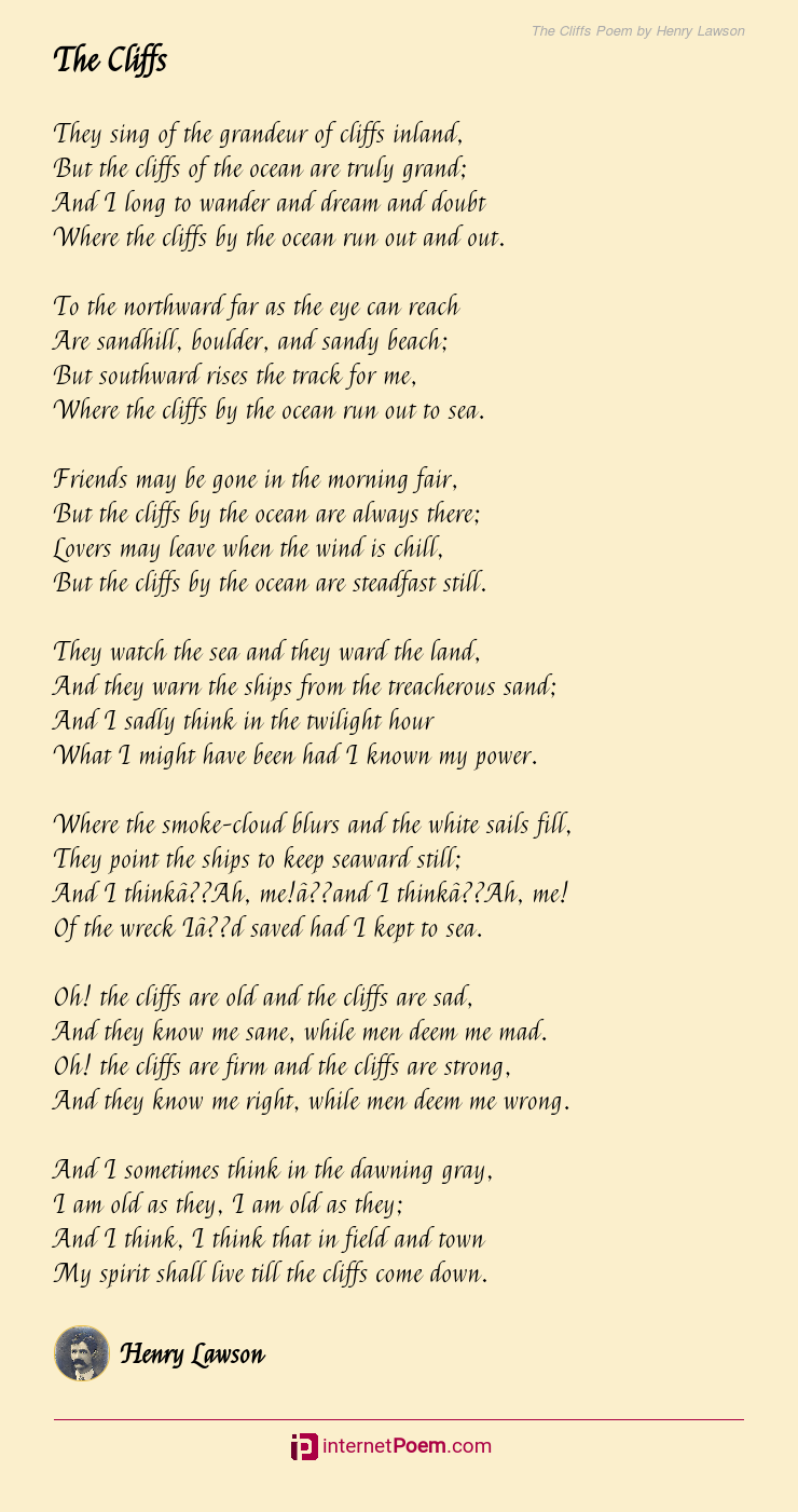 The Cliffs Poem by Henry Lawson