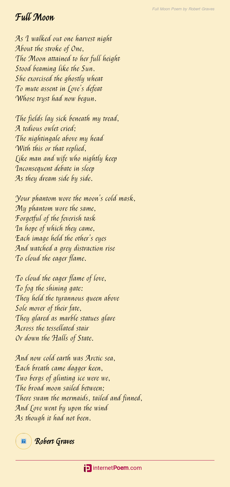 Full Moon Poem by Robert Graves