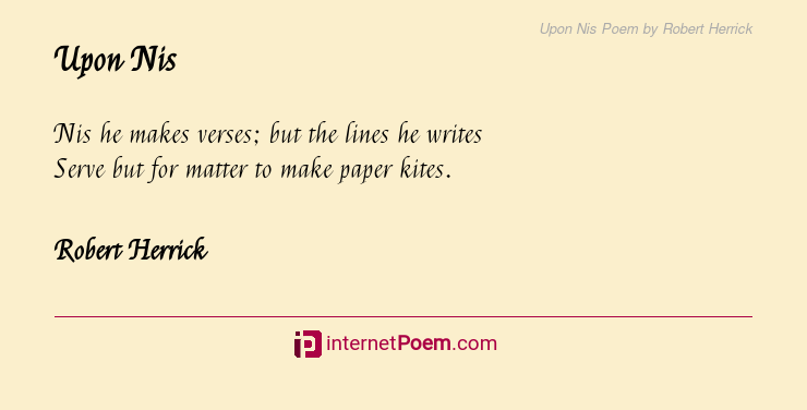 Upon Nis Poem by Robert Herrick
