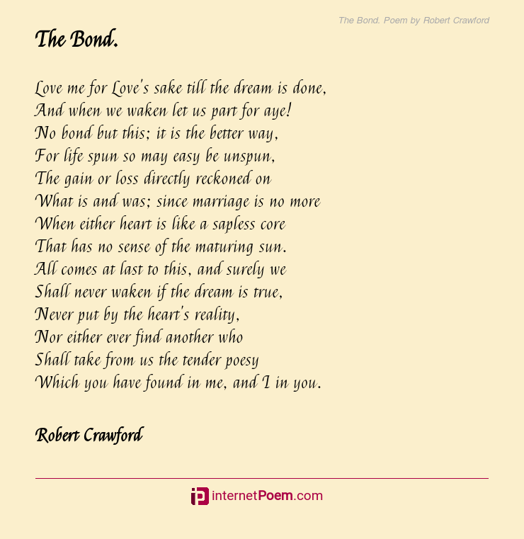 The Bond. Poem by Robert Crawford