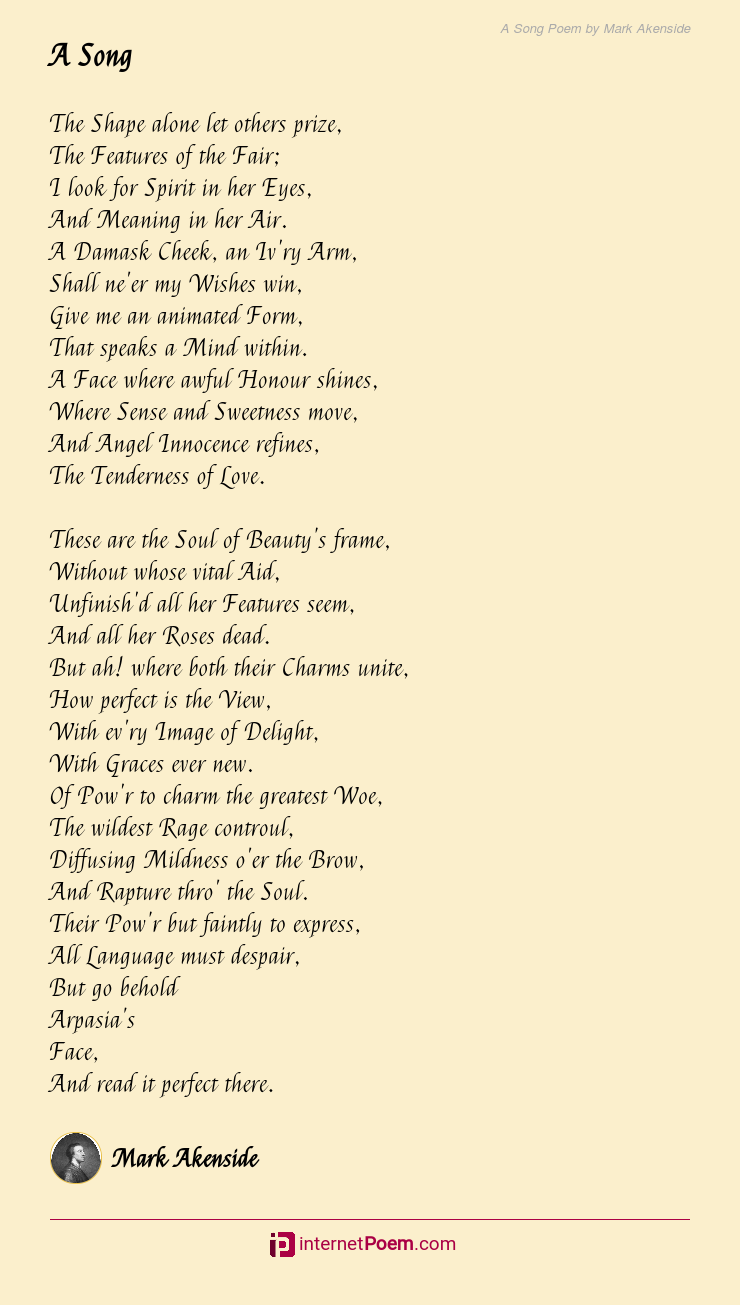 A Song Poem by Mark Akenside