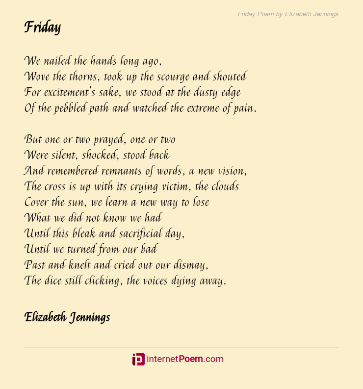 Friday Poem by Elizabeth Jennings