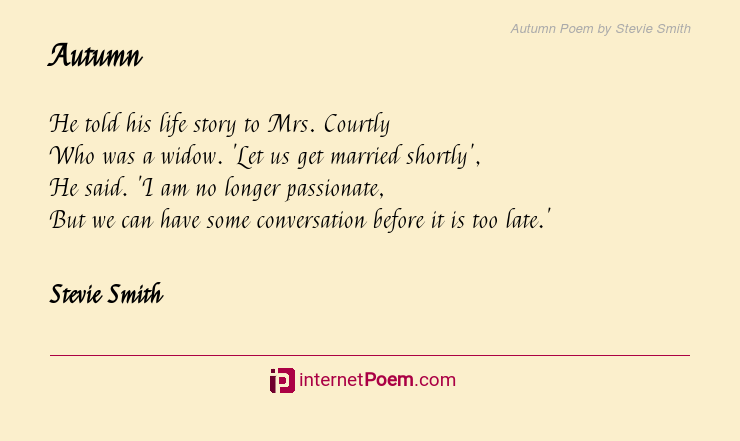 Autumn Poem by Stevie Smith