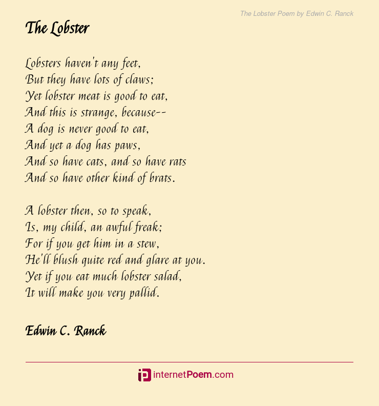 The Lobster Poem by Edwin C. Ranck