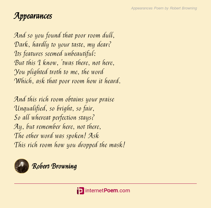Appearances Poem by Robert Browning
