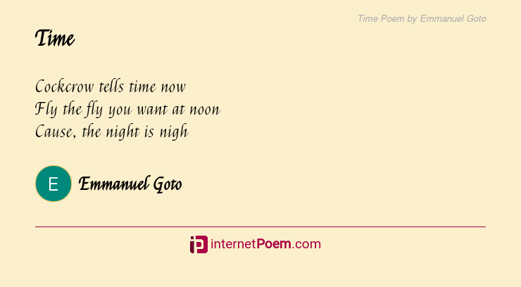 Time Poem by Emmanuel Goto