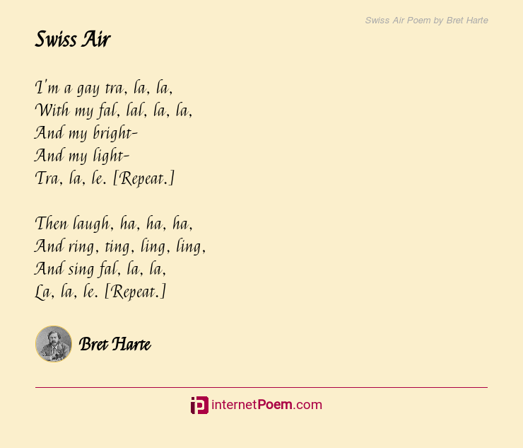 Swiss Air Poem by Bret Harte