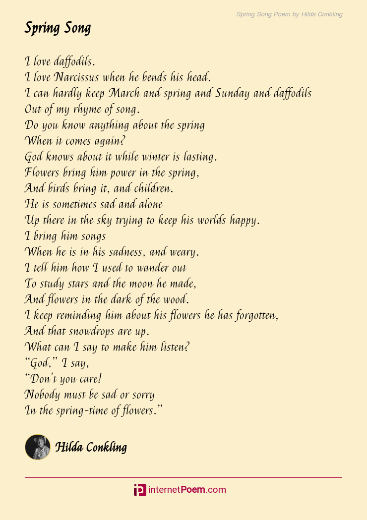 Spring Song Poem Rhyme Scheme