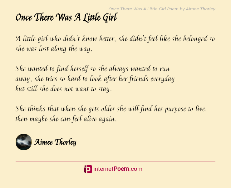 Once There Was A Little Girl Poem by Aimee Thorley