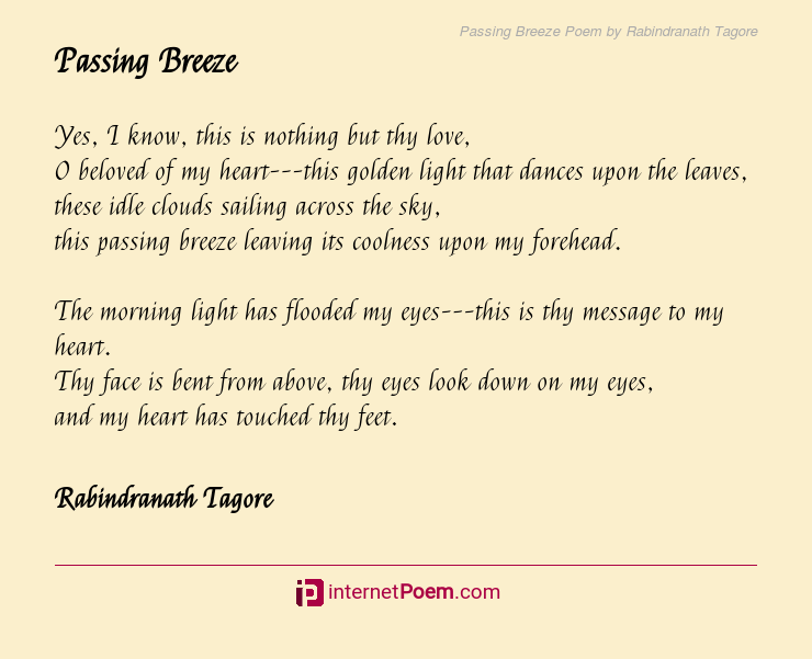 Passing Breeze Poem by Rabindranath Tagore