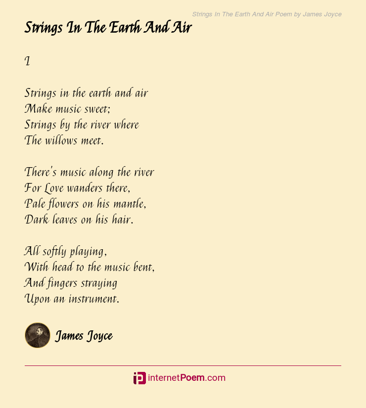Strings In The Earth And Air Poem by James Joyce