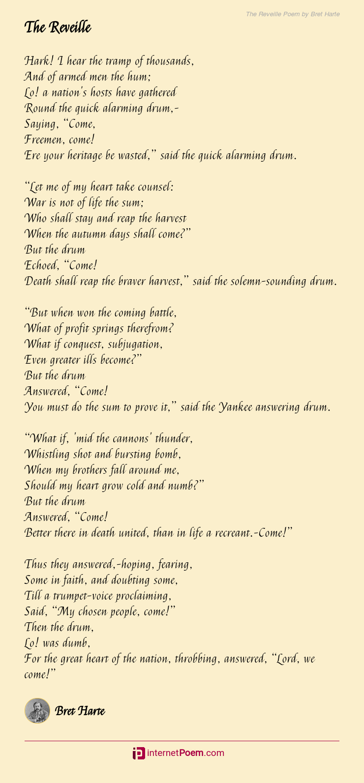 The Reveille Poem by Bret Harte