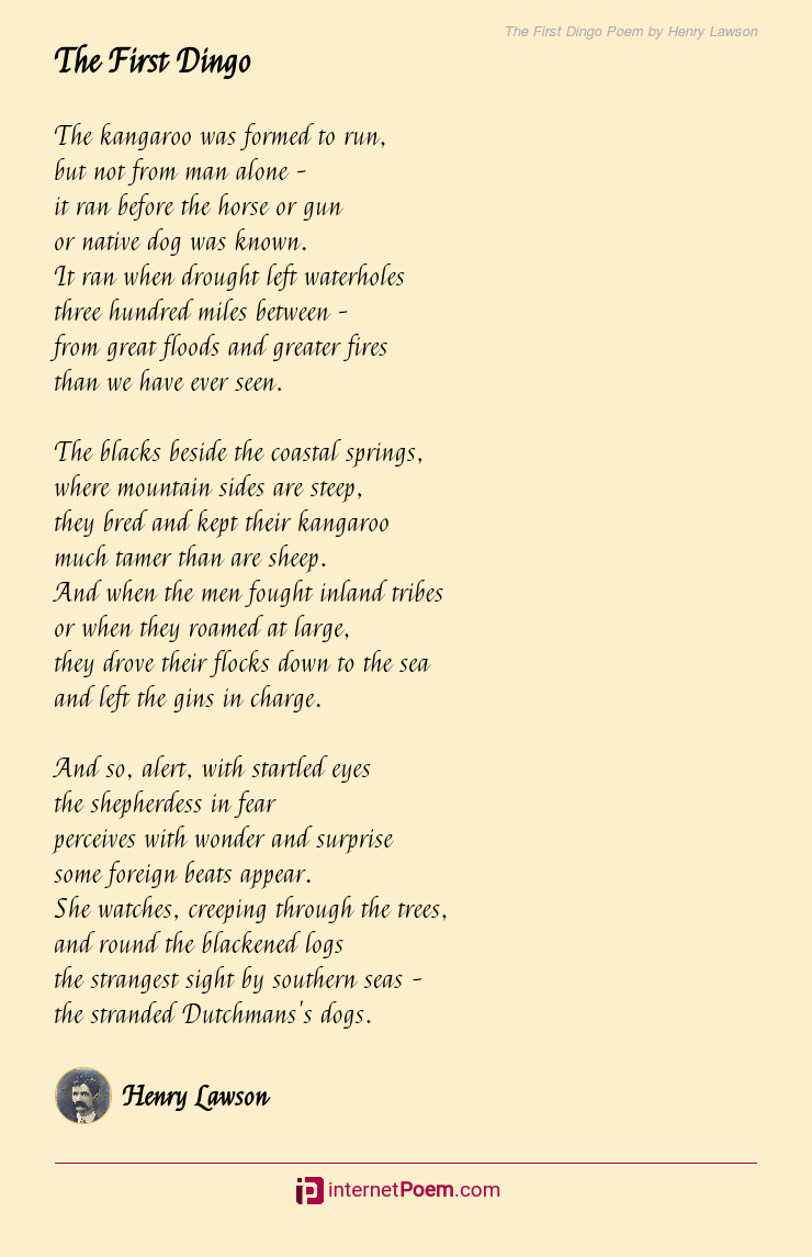 The First Dingo Poem by Henry Lawson