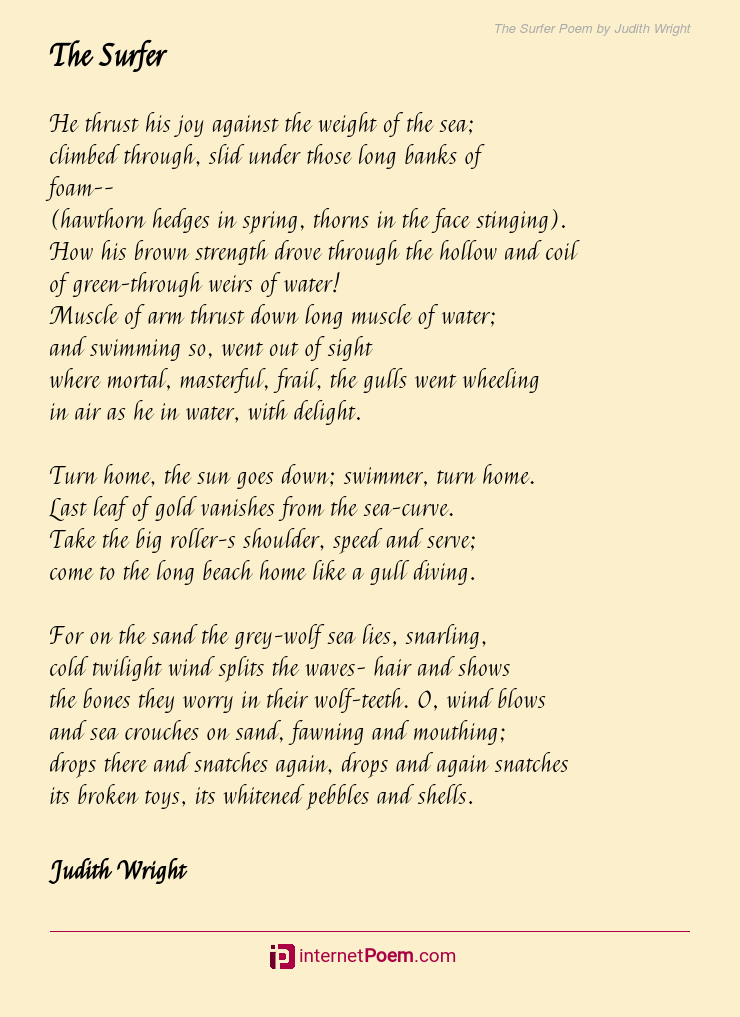 The Surfer Poem by Judith Wright