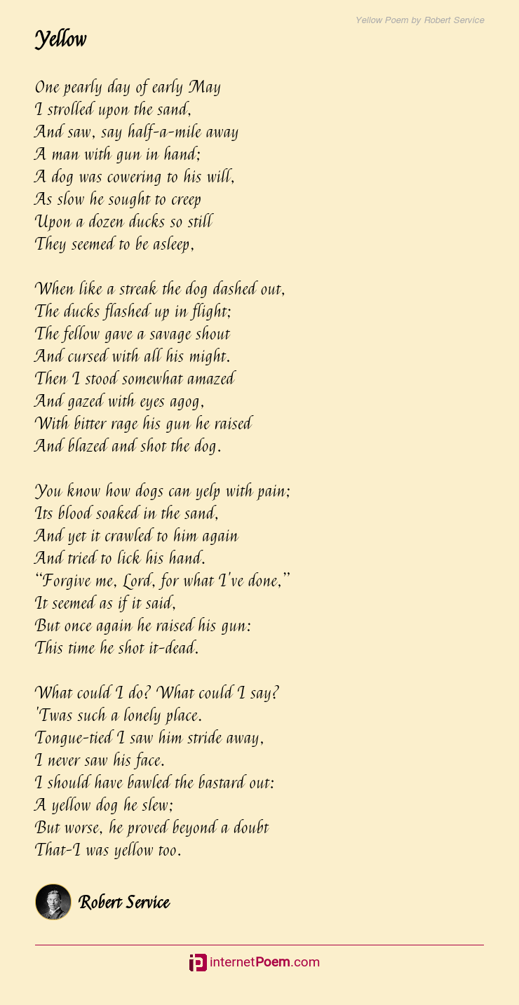 Yellow Poem by Robert Service