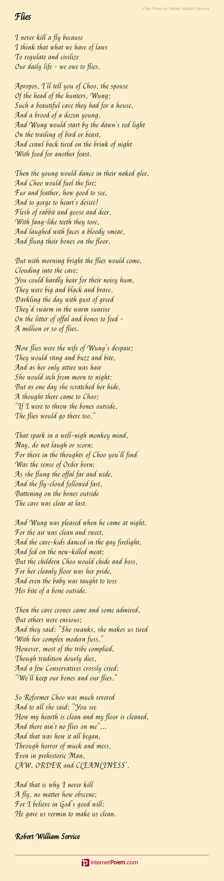 Flies Poem Rhyme Scheme