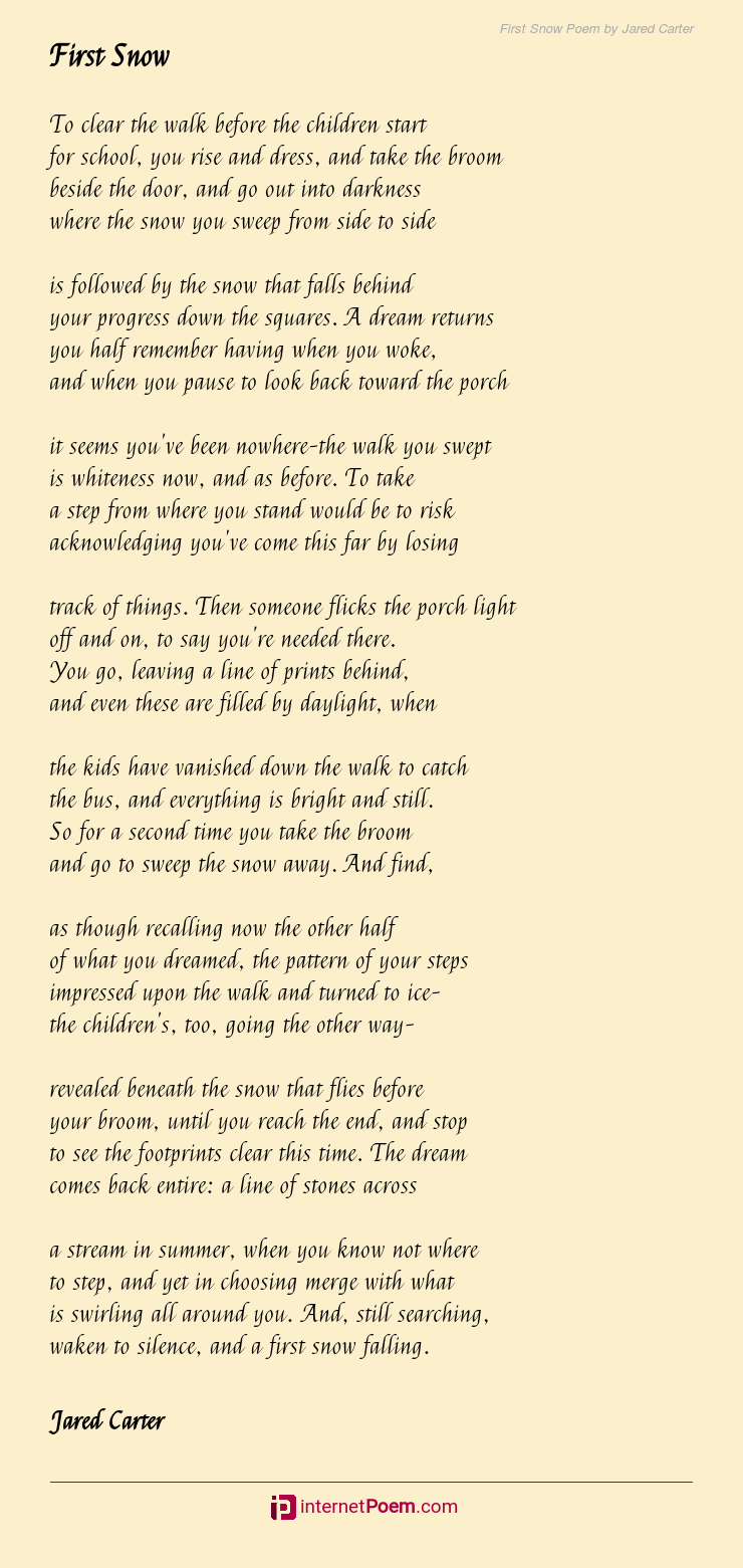 First Snow Poem by Jared Carter