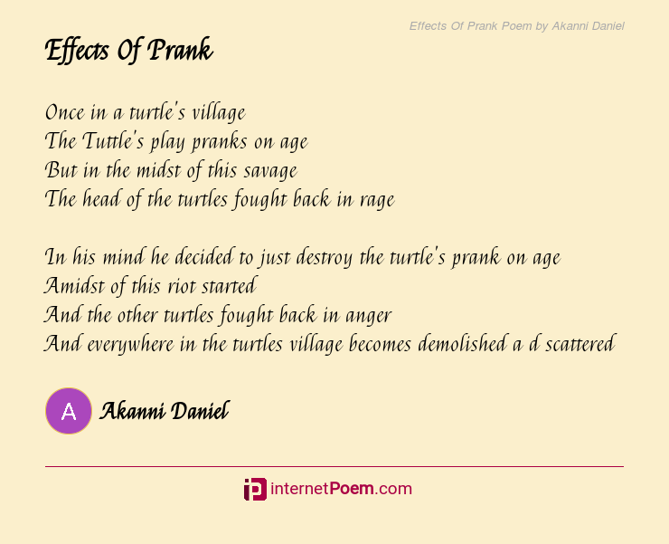 Effects Of Prank Poem by Akanni Daniel